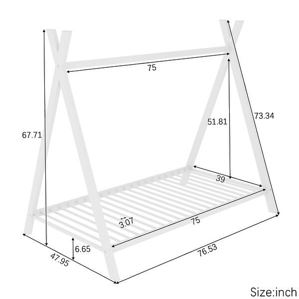 Modern Twin Size Tent Bed Frame with Slat - Bed Bath & Beyond - 36406973