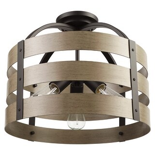 Globe Electric 60804 Maddox 3 Light 16" Wide Semi-Flush Drum Ceiling ...