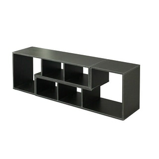 Double L-Shaped Low Floor TV Stand with Multi Display Shelves&Cubes ...