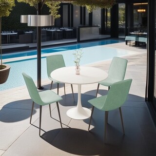 Round MDF Dining Table Set,Dining Table MDF Easy Clean w/Durable Legs ...