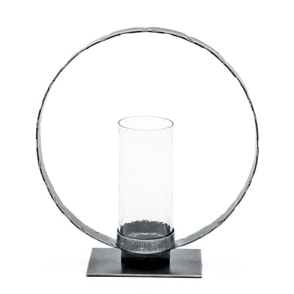 Pewter Iron Circle Hurricane - 18x19x6 - Bed Bath & Beyond - 36579471