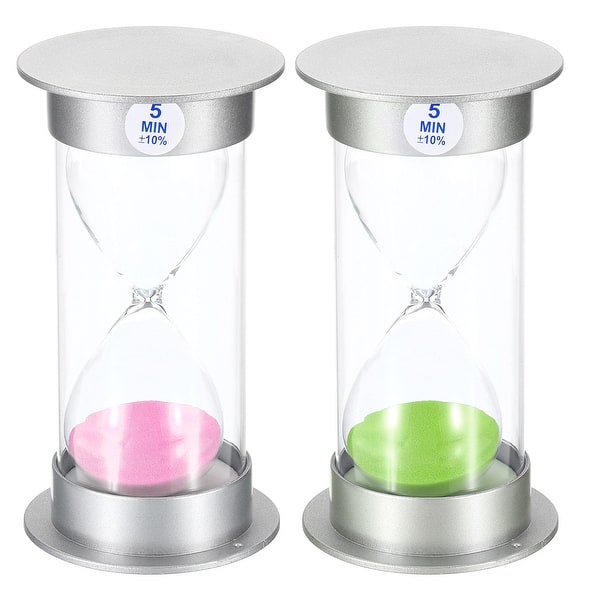 5 Minute Sand Timer, Sandy Clock Count Down Sand Glass, Pink, Green ...