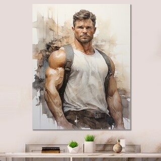 Designart "Bodybuilding Front Relaxed Pose II" Aerobic & Bodybuilding ...