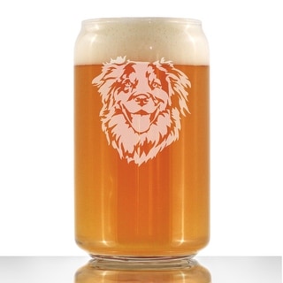 Australian Shepherd Face - Beer Can Pint Glass - Aussie Gifts - 16 ...