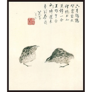 Two Little Birds by Zhu Da Giclee Print Chinese Painting Cherry Brown ...