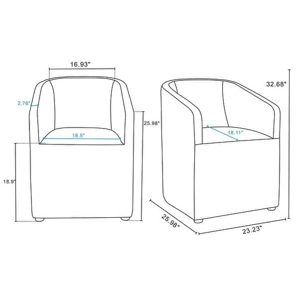 Manhattan Comfort Anna Modern Round Faux Leather Dining Armchair - Bed ...