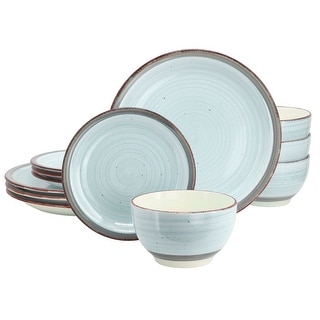 12 Piece Ceramic Dinnerware Set in Light Blue - Bed Bath & Beyond ...
