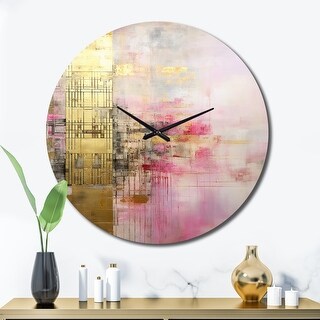Designart "Allure Boho Chic In Vintage Pink Gold II" Abstract Cubism ...