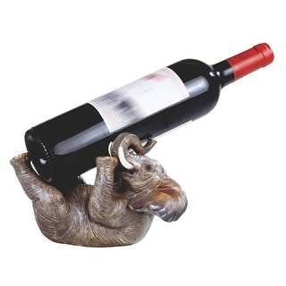 Q-Max 8.25"W Elephant Wine Rack Bottle Holder Dining Room Decoration ...
