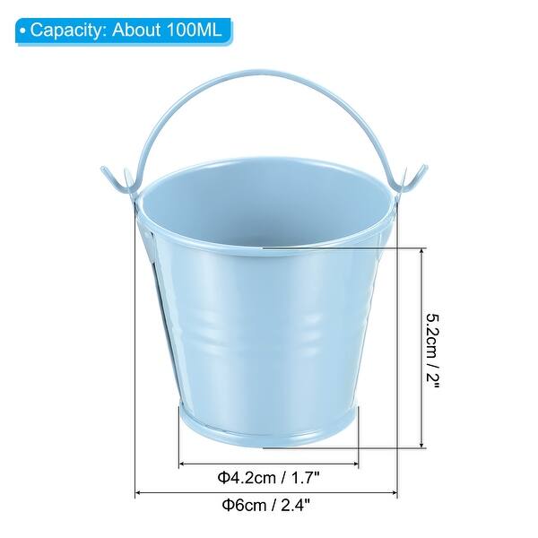 6Pcs 2"x2" Small Metal Bucket Colorful Mini Buckets with Handles - Bed ...