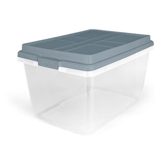 Hefty 72 Qt Hi-Rise Stackable Plastic Storage Bin with Lid, 6 Pack ...
