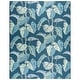 Reyn Spooner Fresco Kukui Navy Blue/Teal Tropical Leaf Flatweave Indoor ...