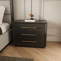 Modrest Manhattan Contemporary Grey and Gold Nightstand - On Sale - Bed ...