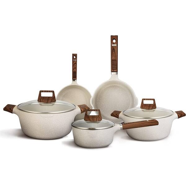 Pots and Pans Set-Kitchen Nonstick Cookware Sets Granite Frying Pans ...