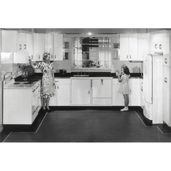 Modern Electric Kitchen With A Stove And Refrigerator An Electric ...