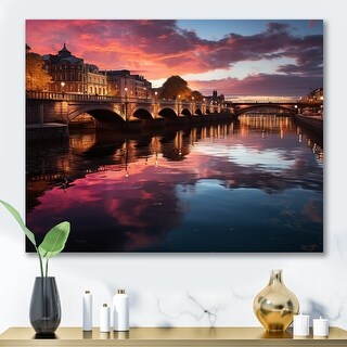 Designart "Dublin Beautiful Cityscape Photo II" Dublin Wall Decor - Bed ...