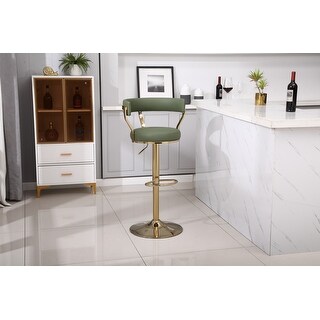 PU Upholstered Swivel Breakfast Stools Adjustable Counter Height Chair ...