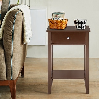 Two-layer Bedside Table Coffee Table with Drawer - Bed Bath & Beyond ...
