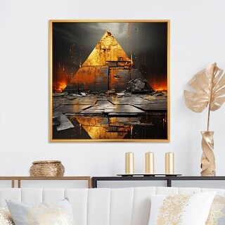 Designart "Pyramid Of The Enigma I" Modern Geometric Framed Wall Decor ...