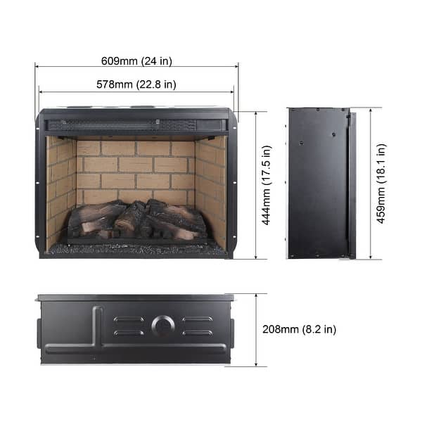 1500 W Infrared Quartz Heater Electric Fireplace Insert w/Remote - Bed ...