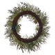 Mixed Mica Foliage with Blueberries and Harmony Bells 30in Wreath Pre ...