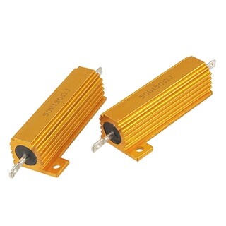 2 Pcs Screw Tabs Mounted 150 Ohm Aluminum Resistors - Gold Tone - Bed ...