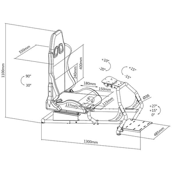 Conquer Racing Simulator Cockpit Driving Gaming Reclinable Seat with ...