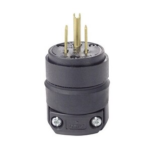 Leviton 000-515PR-000 Rubber Grounding Plug, Black, 15 Amp - Bed Bath ...