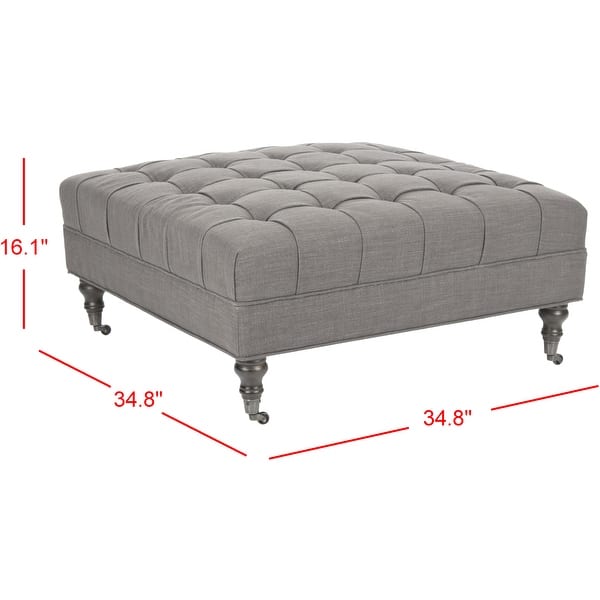 SAFAVIEH Clark Charcoal Grey Cocktail Ottoman - - 8306957