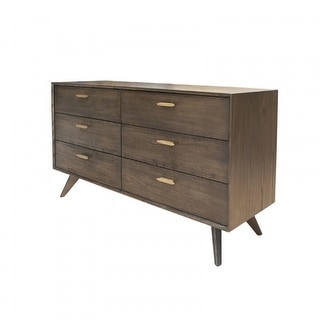 6 Drawer Transitional Style Dresser with Bar Handle and Angled Legs ...
