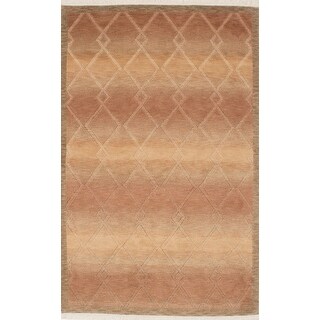 ECARPETGALLERY Hand-knotted Karma Beige, Ivory Wool Rug - 5'0" x 8'0 ...