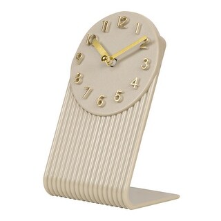 La Crosse Clock 437-3015SW Grooves Quartz Analog Tabletop Clock, White ...