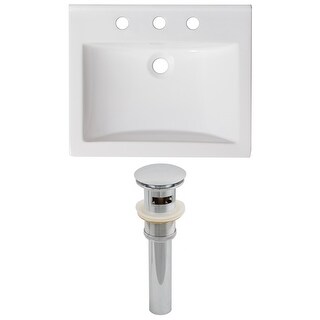 21-in. W 3H8-in. Ceramic Top Set In White Color - Overflow Drain Incl ...