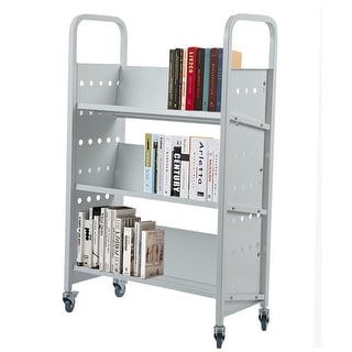3-Layer V-Shaped Silver Library Book Cart - Bed Bath & Beyond - 40934646