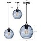 2 pack modern pendant light art glass hanging light blue island seeded ...