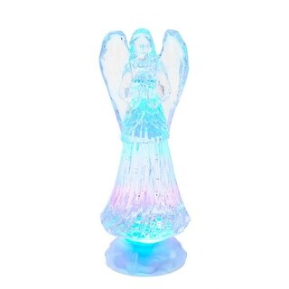 LED Lighted Color Changing Angel With Water Tabletop Decoration Clear ...
