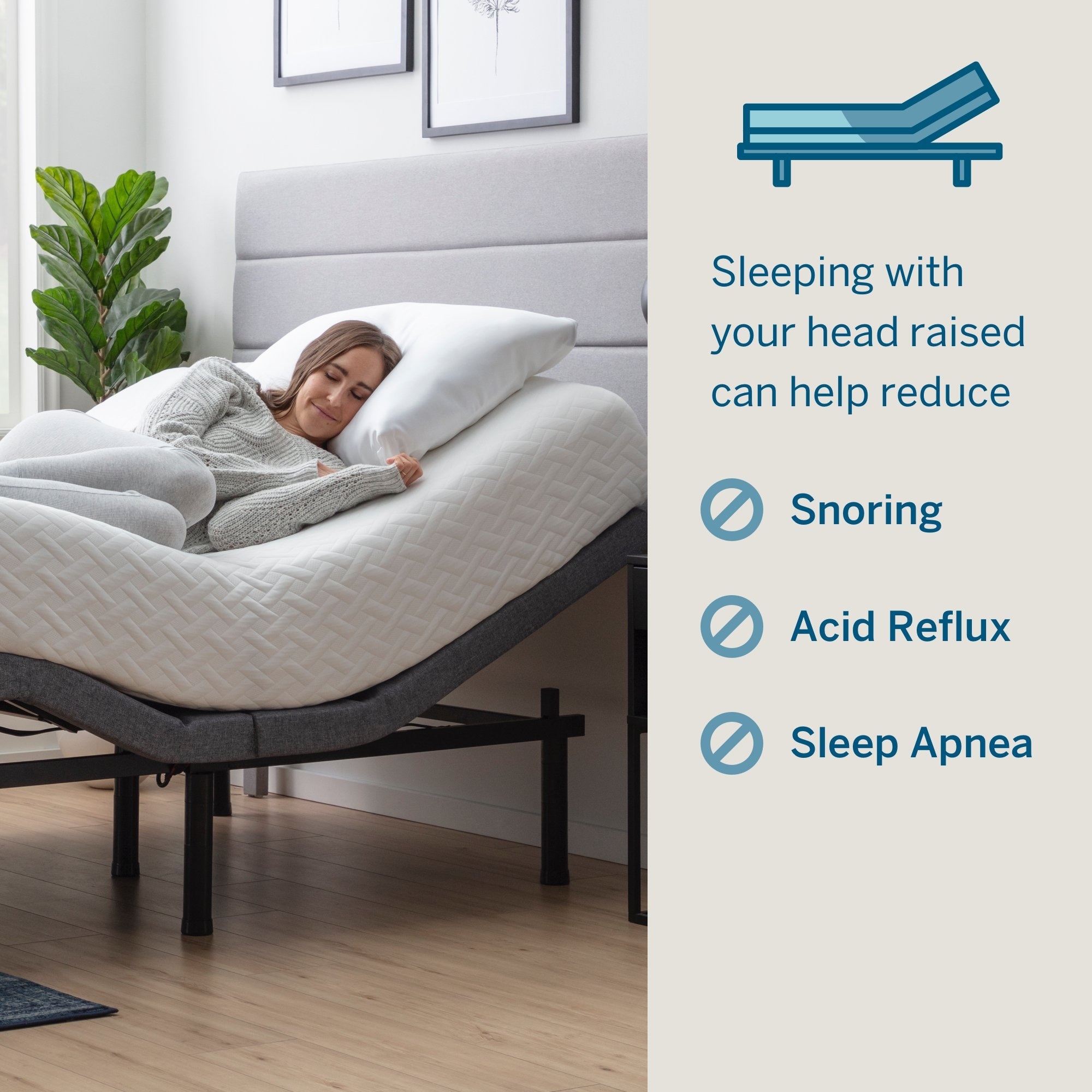 LUCID Comfort Collection Deluxe Adjustable Bed Base Queen