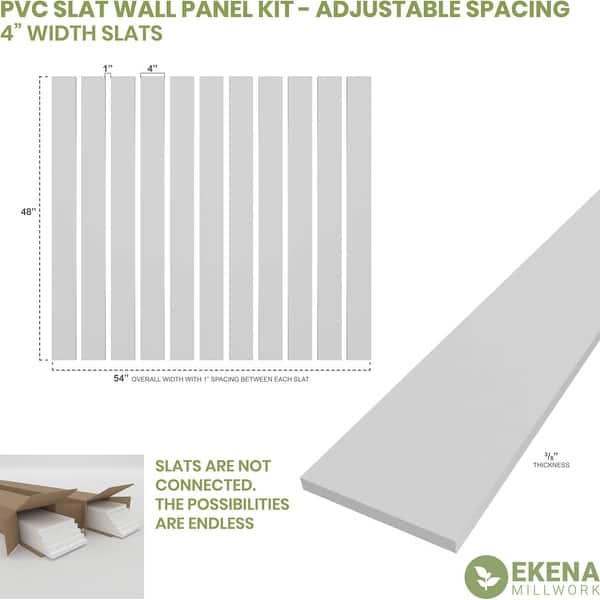 Adjustable PVC Slat Wall Panel Kit Slats, Unfinished - Bed Bath ...