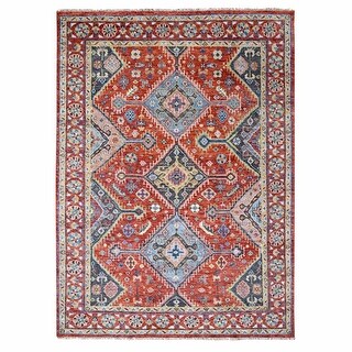 Shahbanu Rugs Prismatic Red Shiraz Design with Serrated Medallions ...
