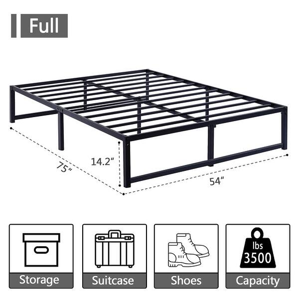 Bed Frames Heavy Duty Metal Twin/Full/Queen Size Platform Bed Frame No ...