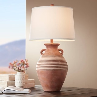 Rustic Table Lamp 30" Tall Red Brown Sandstone for Bedroom Living Room ...