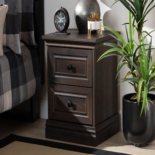 Nolan Traditional Transitional Hazel Walnut Brown Finished 2-Drawer ...