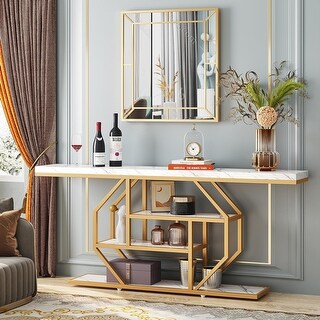 70.9 inch Extra Long Console Table, Modern Sofa Table Entryway Table ...