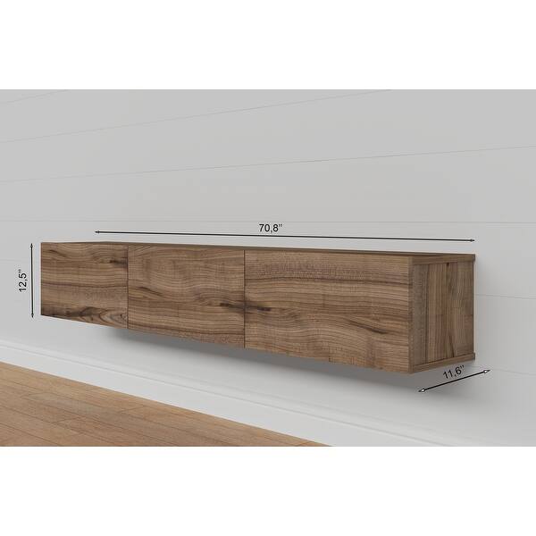 Ozge Floating 71"TV Stand Up to 80" TV's Wall Mounted Media Console ...