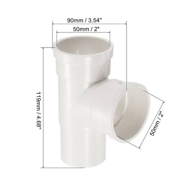 Wye Pipe Fittings, Y-Shape Splitter Duct Hose PVC Connector, White ...
