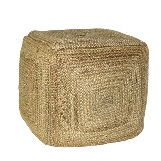 natural hemp square pouf - Bed Bath & Beyond - 34640489