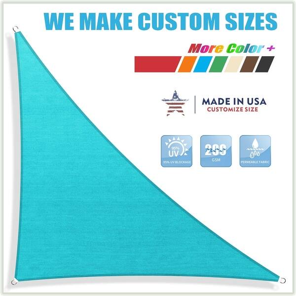 ColourTreeUSA Custom Size Turquoise Right Triangle Sun Shade Sail ...