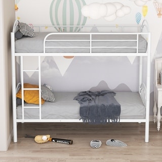 Twin Over Twin Metal Bunk Bed,Divided into Two Beds - Bed Bath & Beyond ...