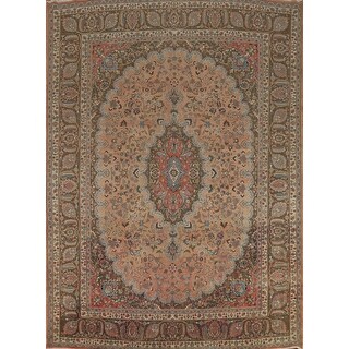 Vintage Floral Mashad Persian Rug Living Room Handmade Wool Carpet - 9 ...
