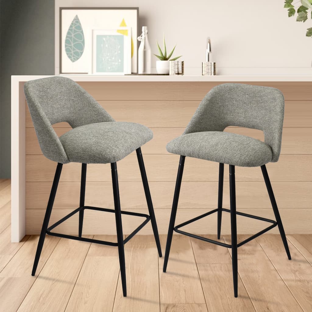 Upholstered Modern Bar Stool (Set of 2) - Overstock - 32266648
